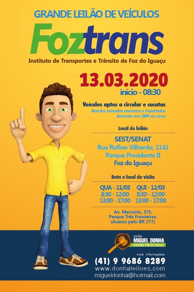 Atenção, atenção! Foztrans promove leilão com 237 lotes entre veículos ...