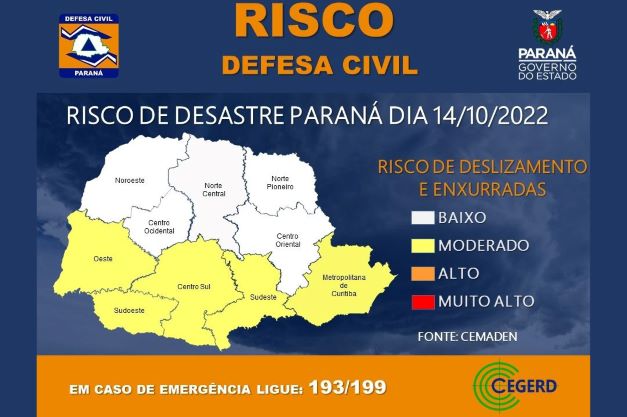 Chuvas Intensas Veja O Mapa De Alerta Da Defesa Civil Do Paraná Não Viu